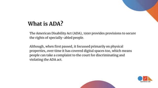ADA Accessibility Checklist in Higher Education | PPTX