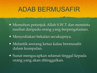 Adab bermusafir | PPTX