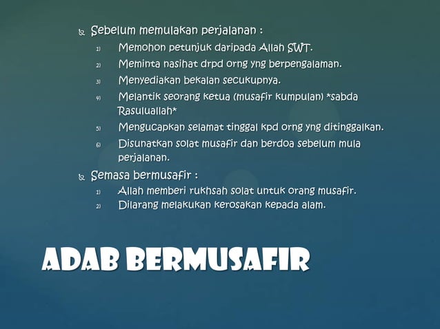 Adab bermusafir | PPTX