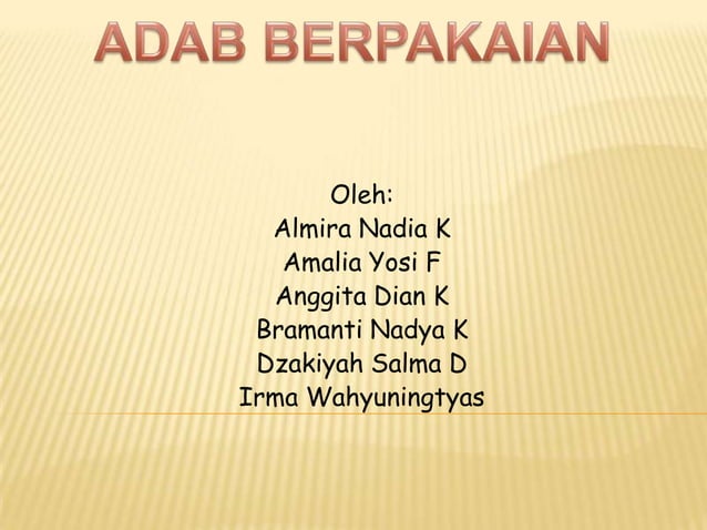 Adab berpakaian | PPTX