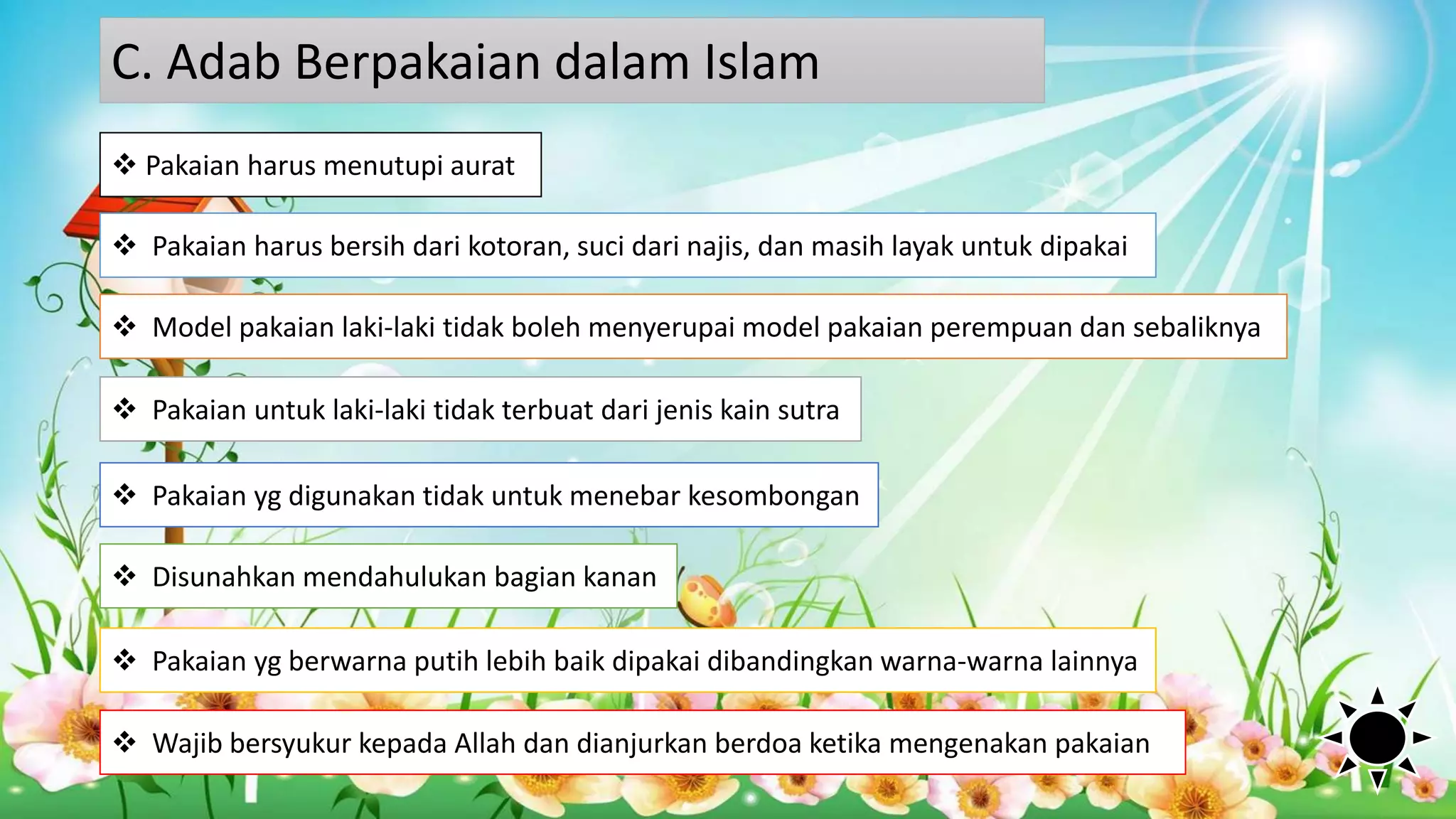 agama islam kelas 10 tentang Adab berpakaian | PPTX