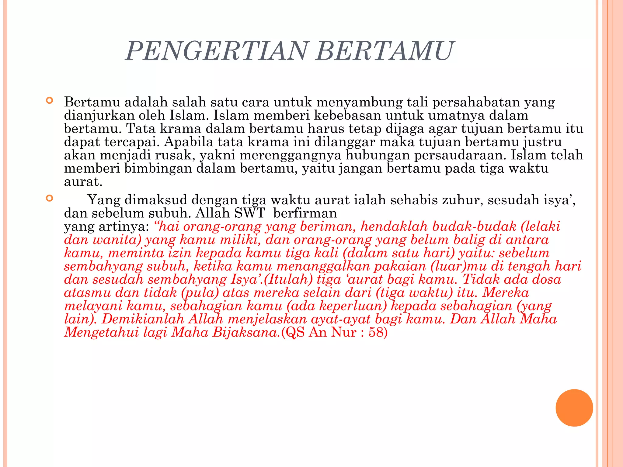 Adab bertamu dan menerima tamu | PPT
