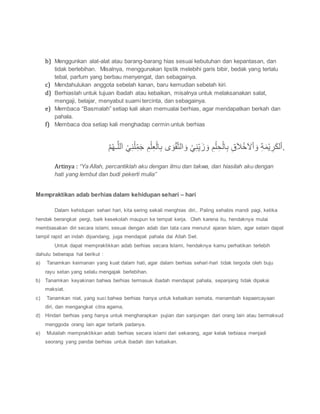Adab dalam berpakaian dan berhias | DOCX
