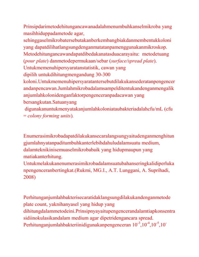 cara perhitungan mikroba | DOCX