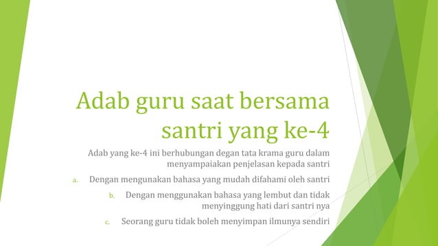Adab guru terhadap santri | PPTX