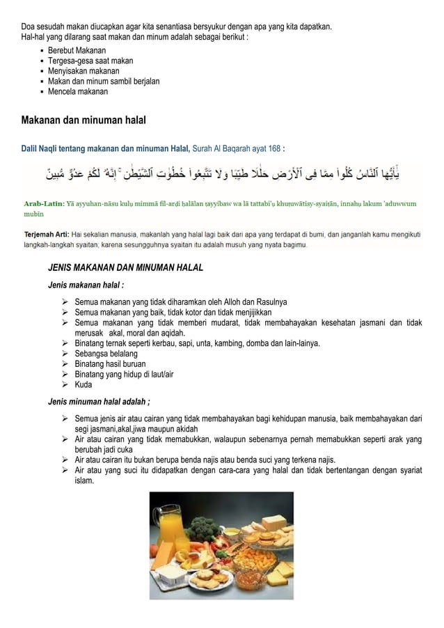Penjelasan tentang adab makan dan minum yang baik dalam islam | PDF