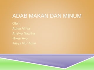 Adam Makan dan Minum Dalam Agama Islam | PPT