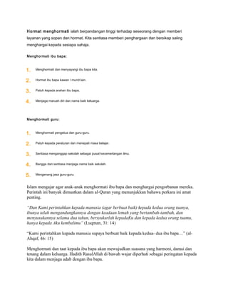 Adab menghormati guru | PDF