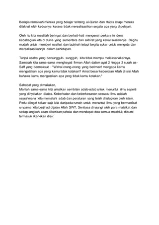 Adab menuntut ilmu | DOCX