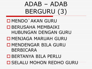 Adab menuntut ilmu dan adab berguru | PPT