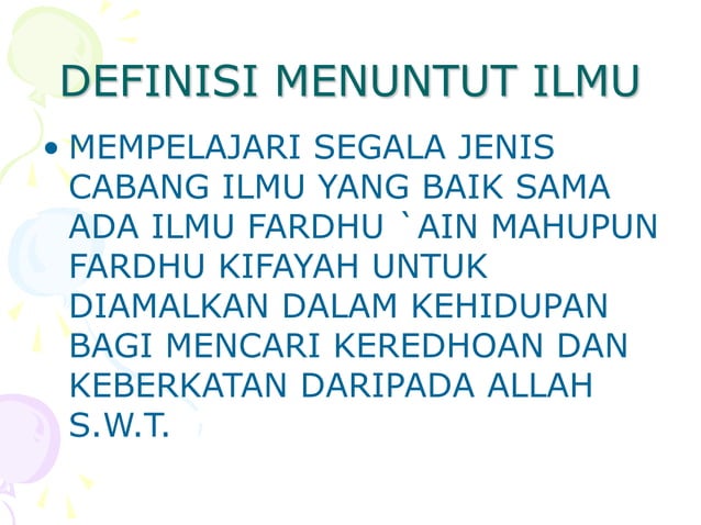 Adab Menuntut Ilmu Dan Adab Berguru Ppt