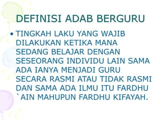Adab menuntut ilmu dan adab berguru | PPT