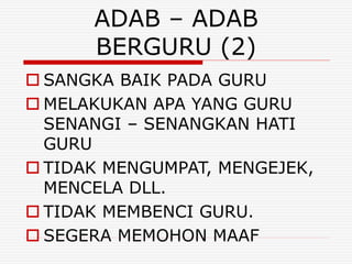Adab menuntut ilmu dan adab berguru | PPT