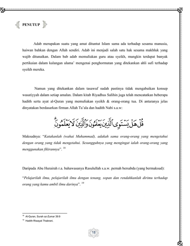 Adab Murid Dengan Syeikh [Pengantar Tawasuf (EP 20713)] | DOCX