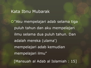 Adab terhadap guru beserta dalil | PPT