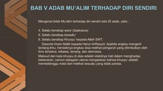 Adabul alim bab 5 kelompok 14 | PPTX
