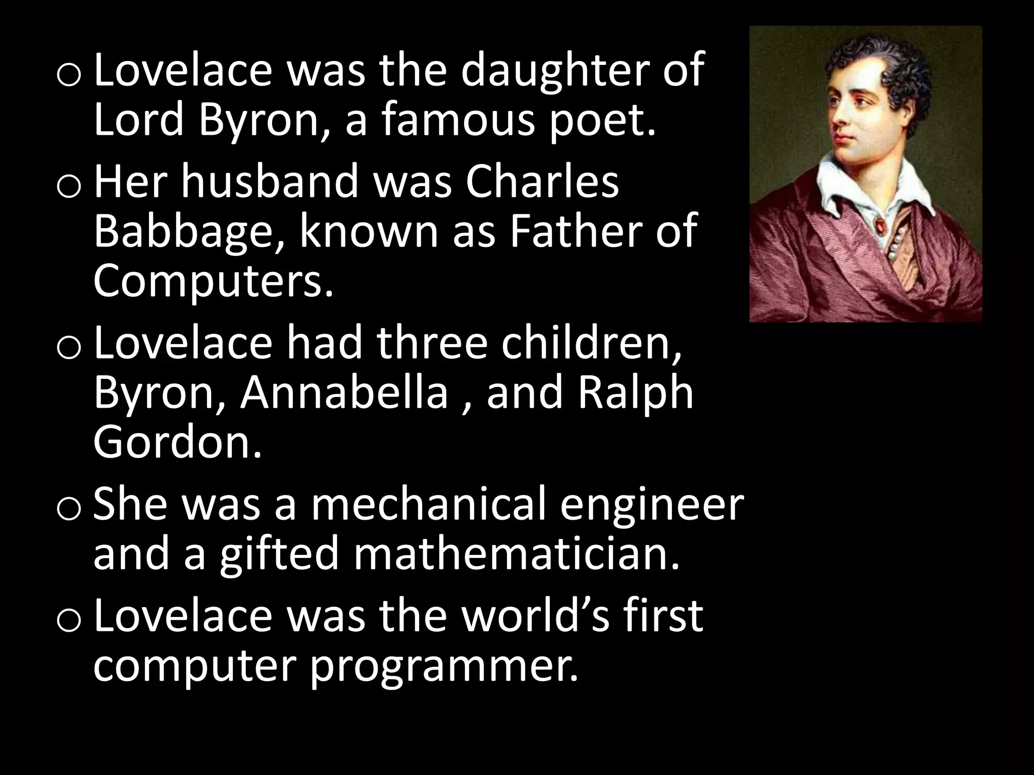Ada byron lovelace | PPTX | Computing | Technology & Computing