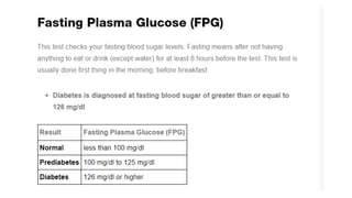 ADA classification of Diabetes, prediabetes, A1c, OGTT, FBS, RBS | PPTX