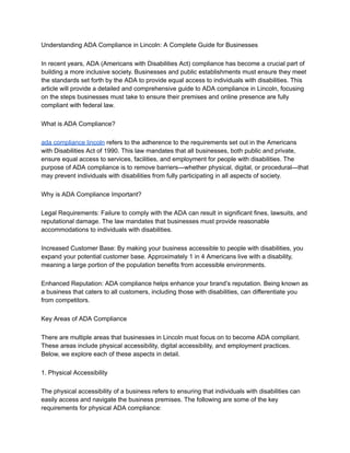 ada compliance lincoln.ada compliance lincoln | PDF
