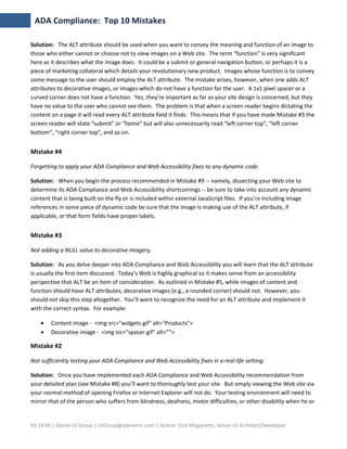 Ada Compliance - Top 10 Mistakes | PDF