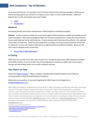 Ada Compliance - Top 10 Mistakes | PDF