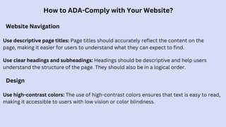 How to Make Your Website Ada Compliant | PPT