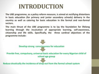 PERCEIVED MEASURES FOR EFFECTIVE IMPLEMENTATION OF UNIVERSAL BASIC ...