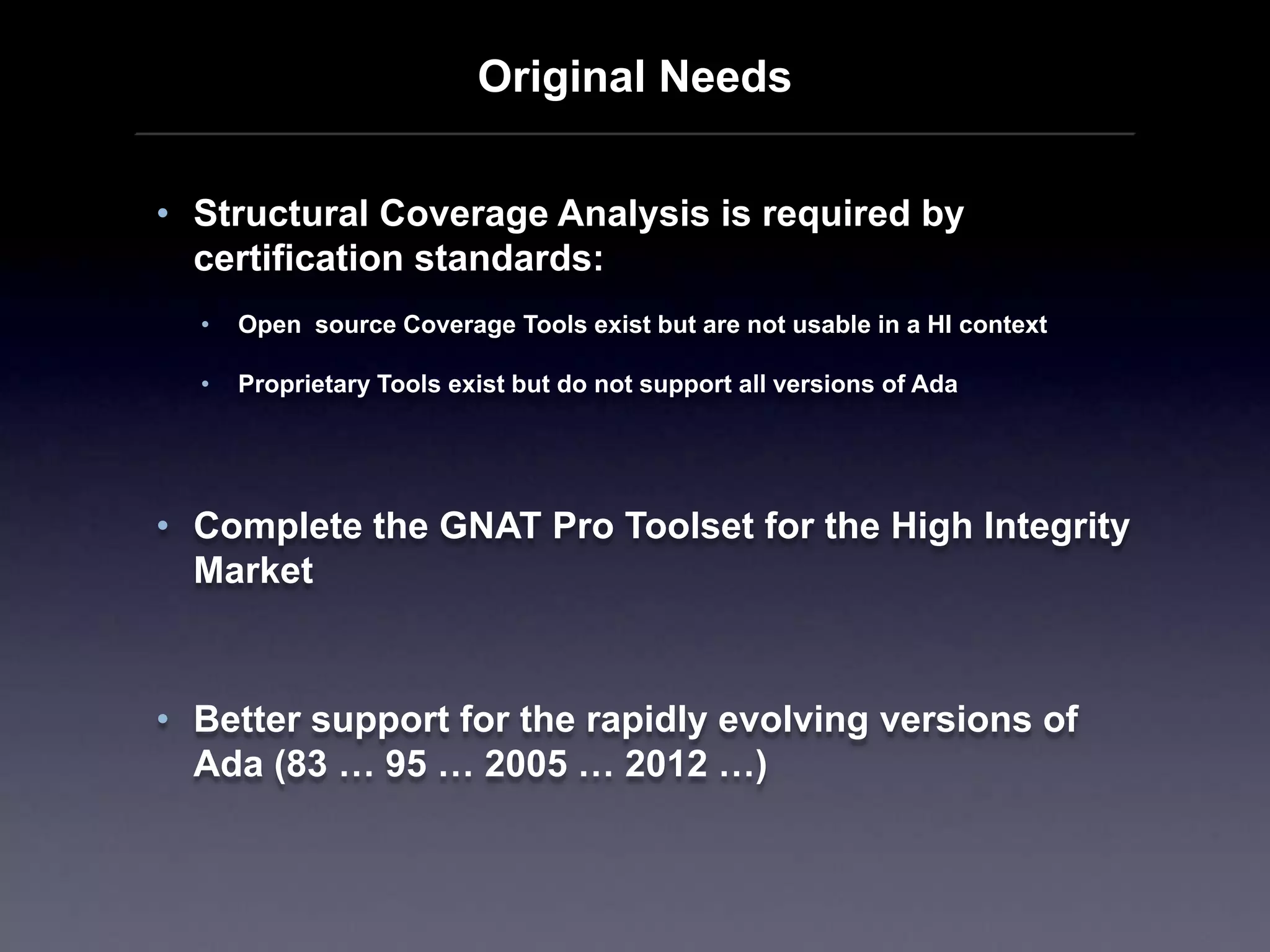 GNATcoverage/GNATemulator launch | PPTX