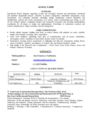 Kamal Farid CV | PDF