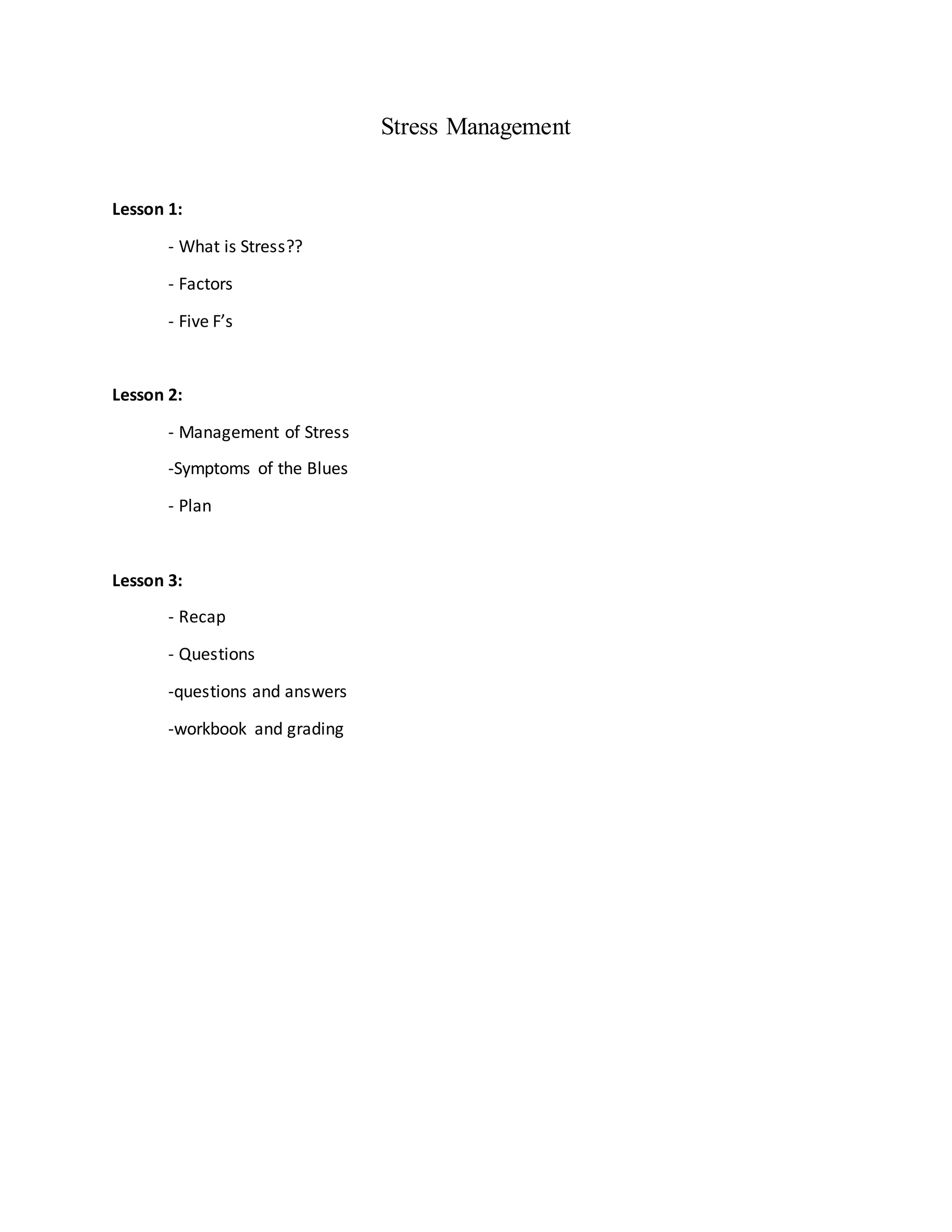 Stress Management | DOCX