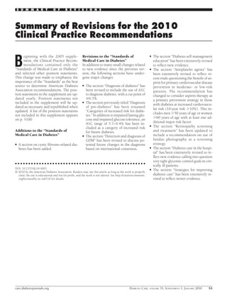 Ada diabetes revisions_2010 | PDF