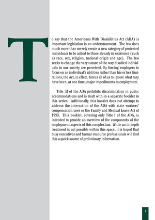 ADA -- Employment Aspects | PDF