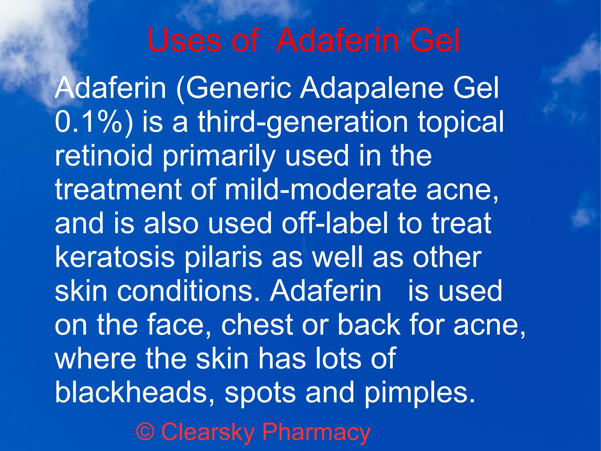 Adaferin (Adapalene Gel) | ODP