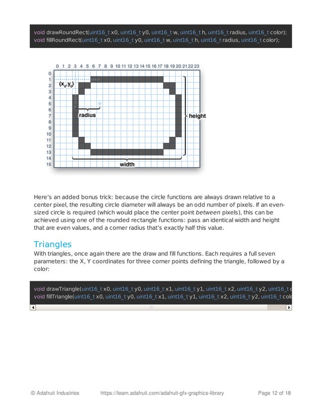 Adafruit gfx graphics library | PDF