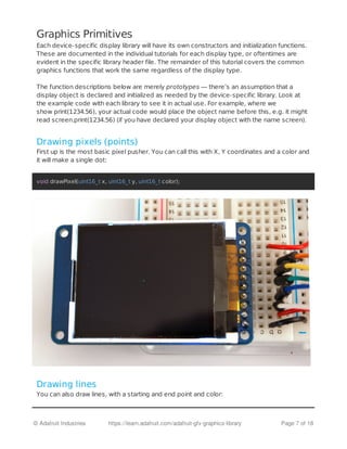 Adafruit gfx graphics library | PDF