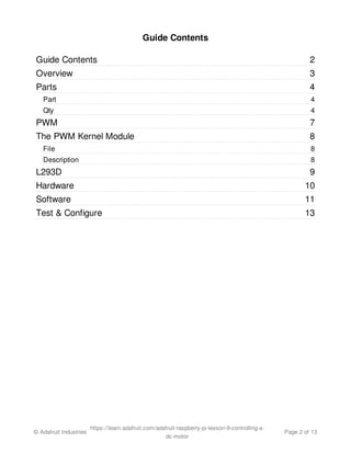 Adafruit raspberry-pi-lesson-9-controlling-a-dc-motor | PDF