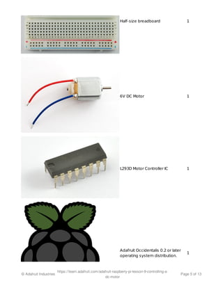 Adafruit raspberry-pi-lesson-9-controlling-a-dc-motor | PDF