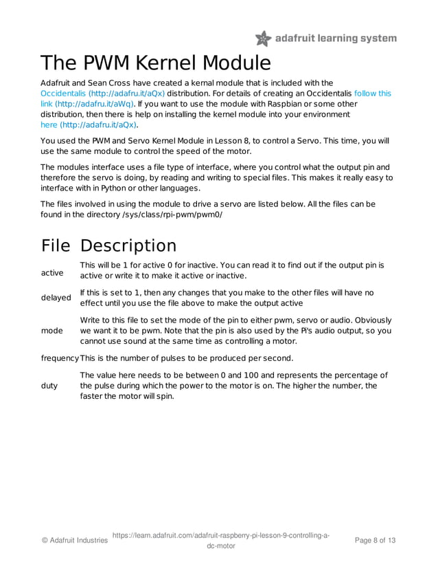 Adafruit raspberry-pi-lesson-9-controlling-a-dc-motor | PDF