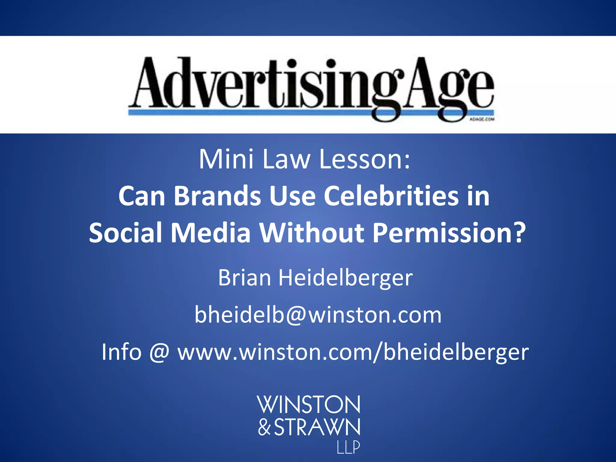 Can Brands Use a Celebrities in Social Media Without Permission - Ad ...