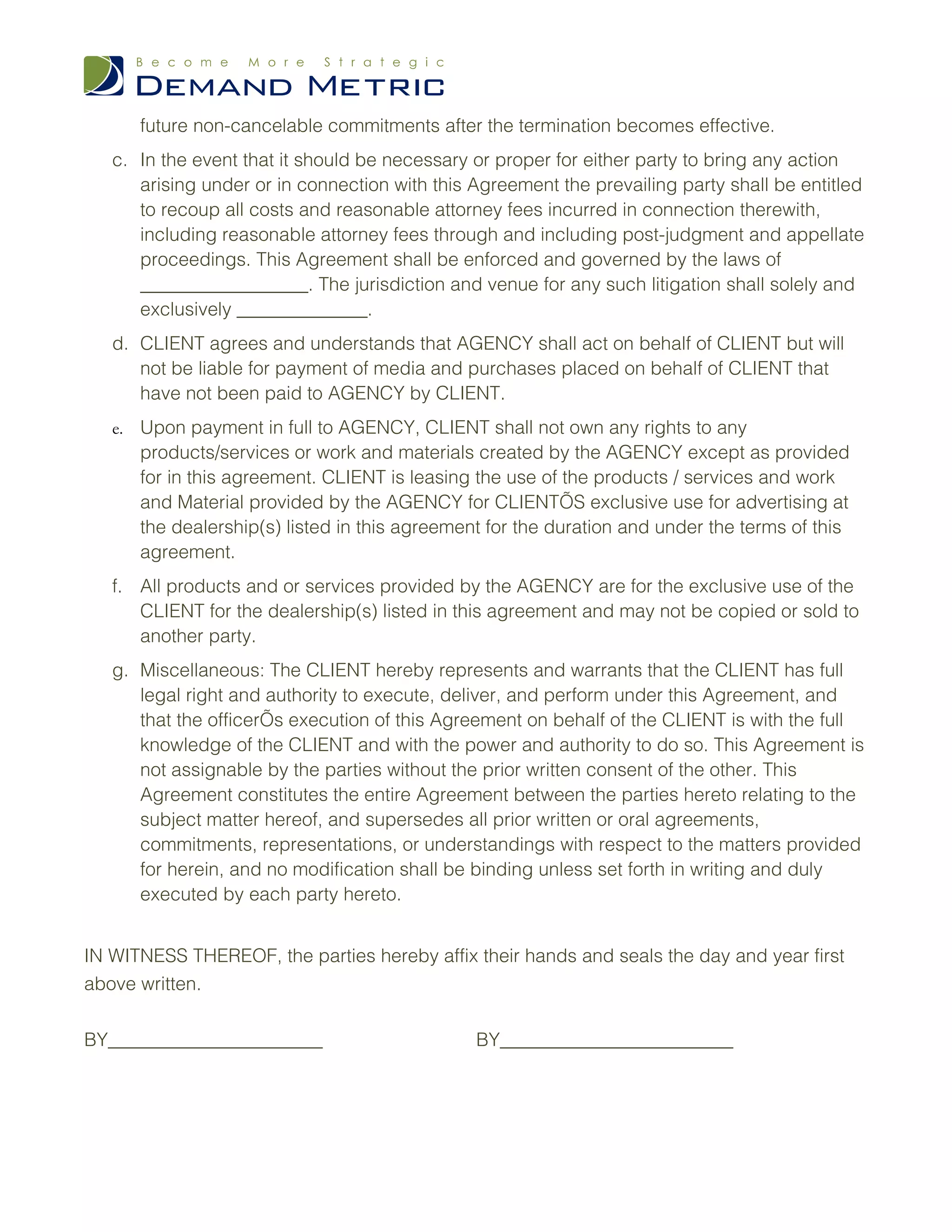 Ad Agency Agreement | DOC