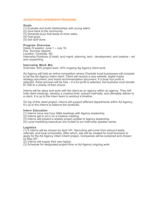Ad agency internship program | PDF