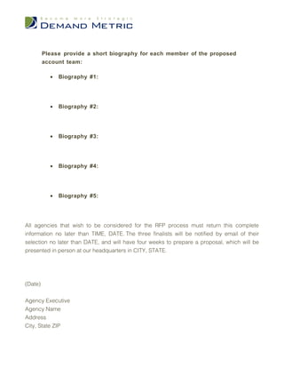 Ad Agency RFI Template | PDF