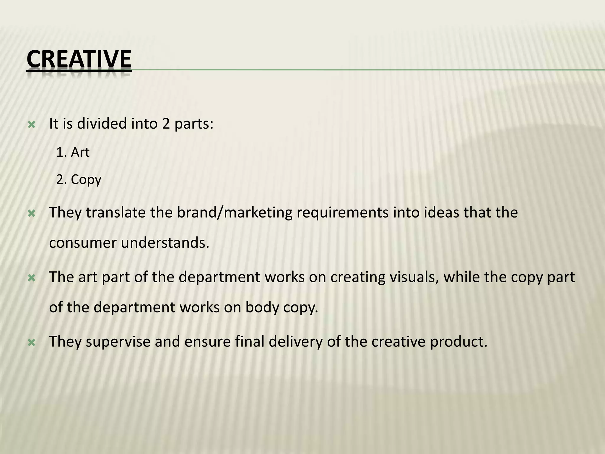 Structure of an Advertising Agency | PPTX