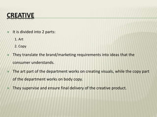 Structure of an Advertising Agency | PPTX