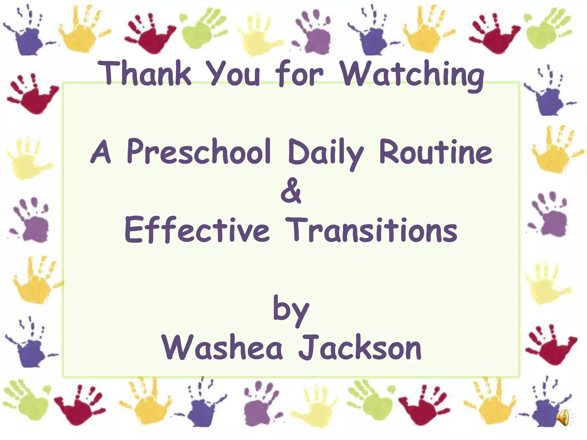 A Preschool Daily Routine & Effective Transitions | PPTX