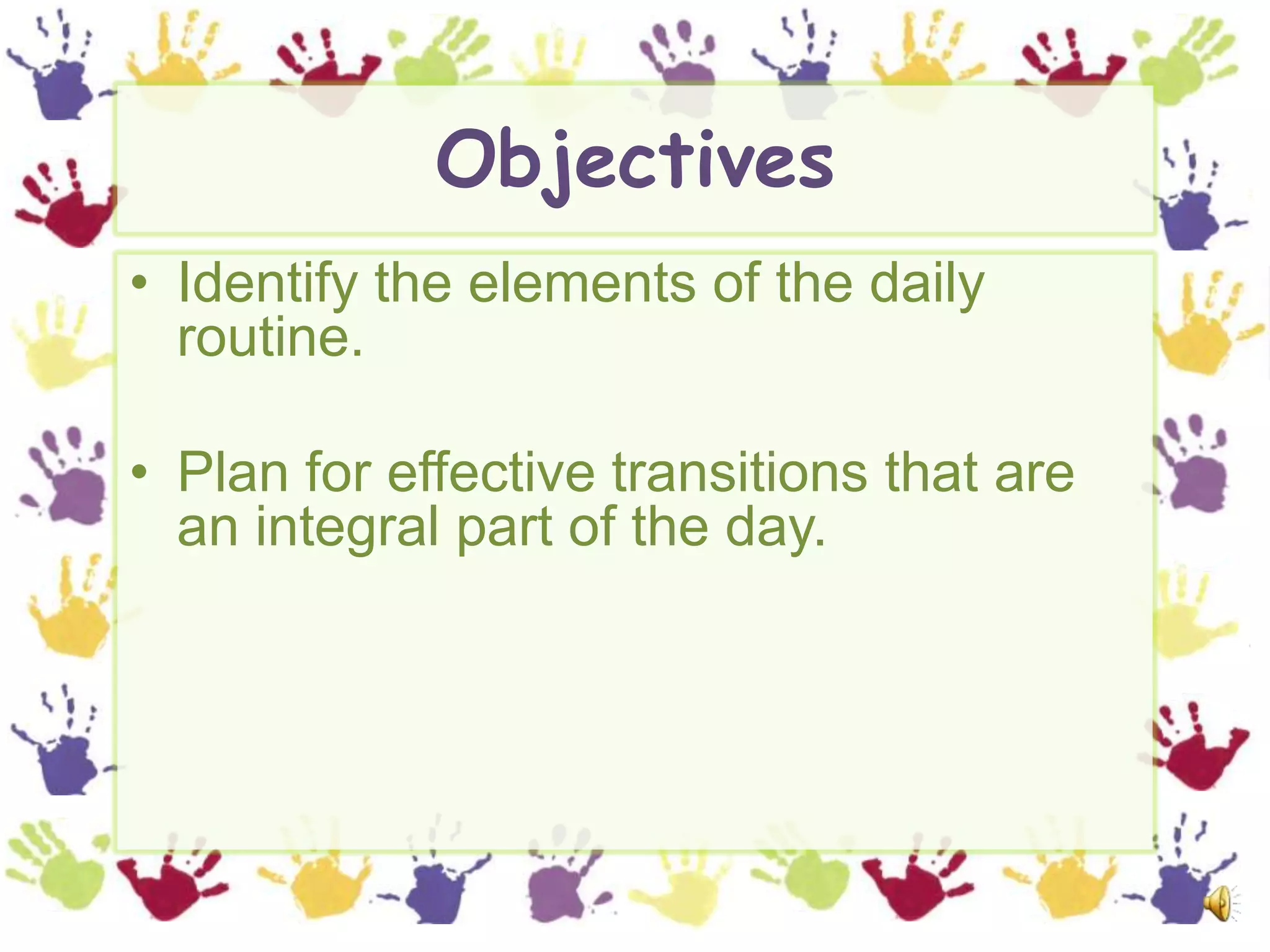 A Preschool Daily Routine & Effective Transitions | PPTX