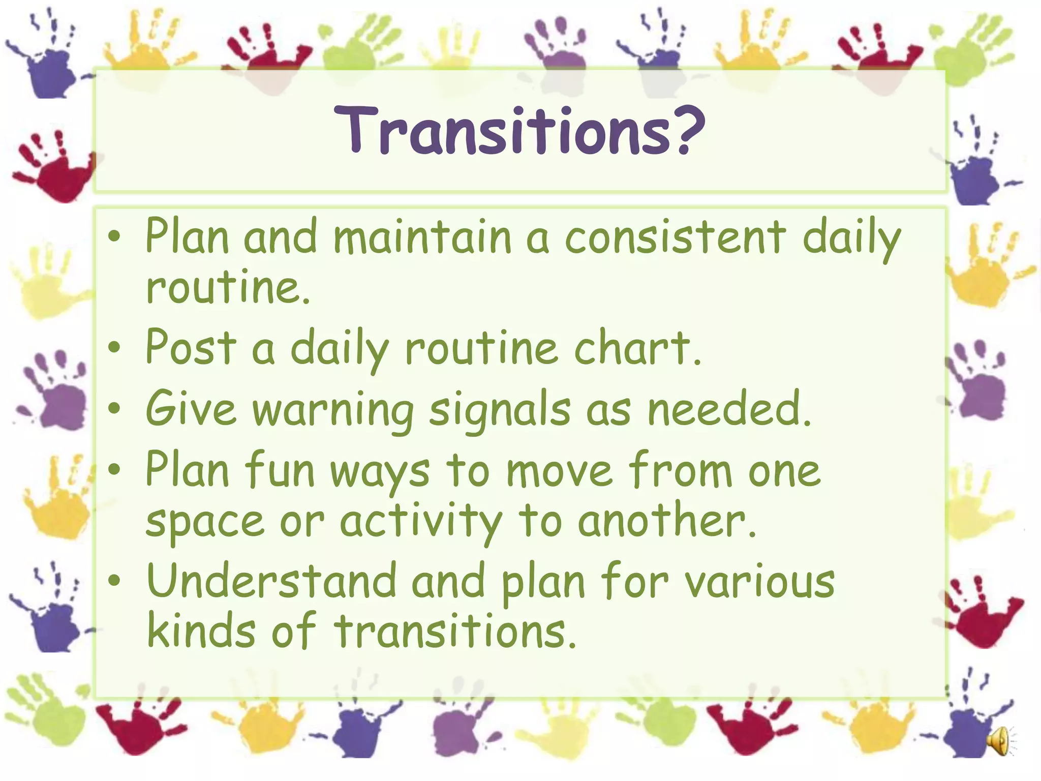 A Preschool Daily Routine & Effective Transitions | PPTX
