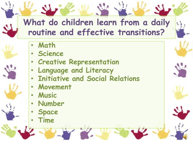 A Preschool Daily Routine & Effective Transitions | PPTX | Daycare and ...
