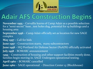 Adair Air Force Service History Presentation | PPTX