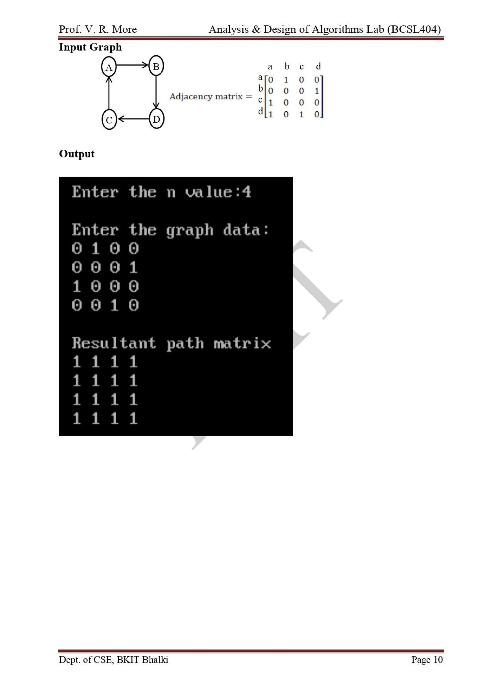 Analysis And Design Of Algorithm Lab Manual Bcsl404 Pdf